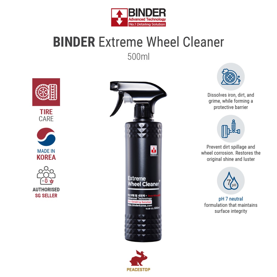 Korea BINDER Extreme Wheel Cleaner + by Fireball Tire & Rim Cleaner pH ...