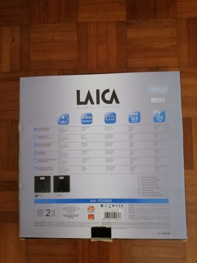 LAICA Digital Weighing Scale, Health & Nutrition, Health Monitors ...