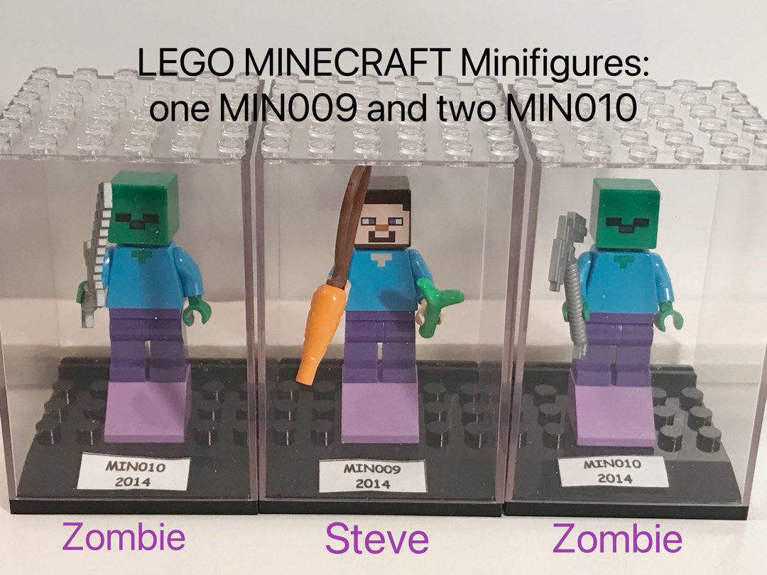 LEGO MINECRAFT Minifigures: one MIN009 and two MIN010, 傢俬＆家居, 家居裝飾, 家居 ...