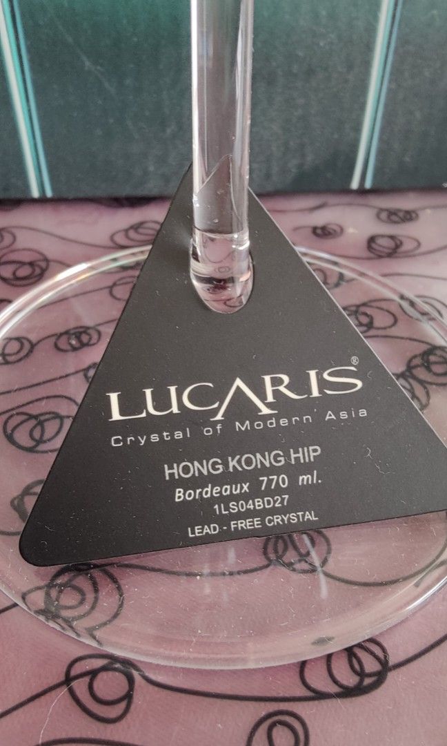 Lucaris Hong Kong Hip Bordeaux Wine Glass, Furniture & Home Living ...
