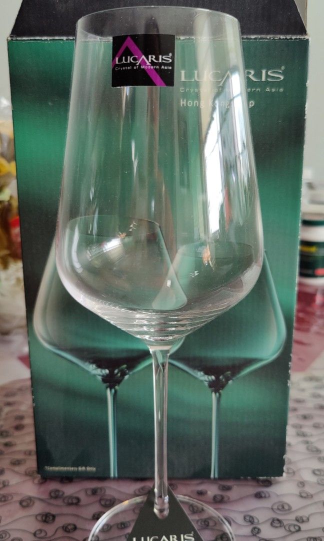 Lucaris Hong Kong Hip Bordeaux Wine Glass, Furniture & Home Living ...