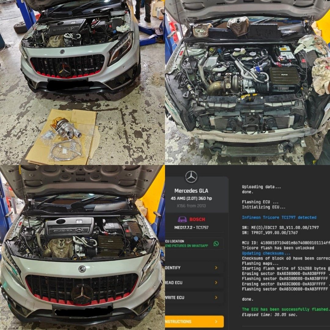 M133 a45 cla45 gla45 amg mods and repair w117 w176 x156 stage 1 2 3 ...