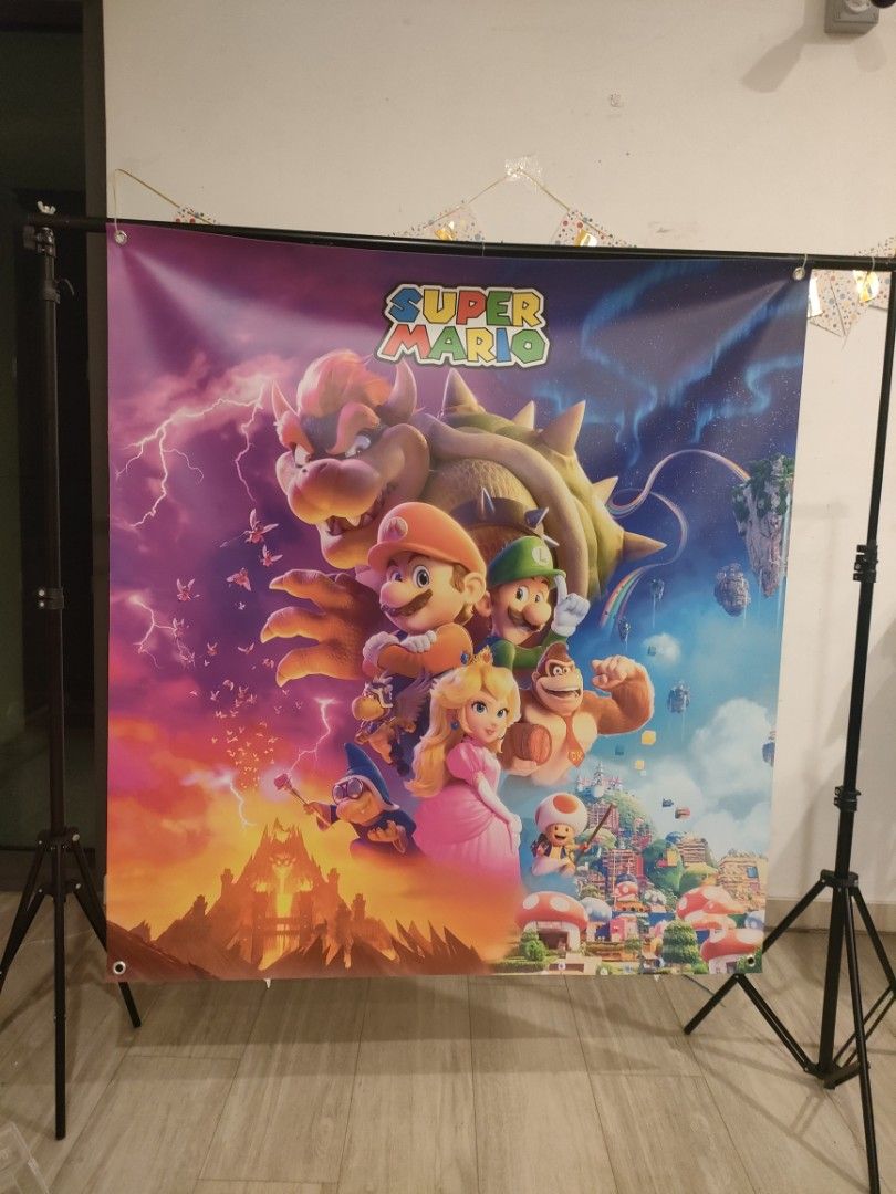 Mario Bros bacdrop, Hobbies & Toys, Toys & Games on Carousell