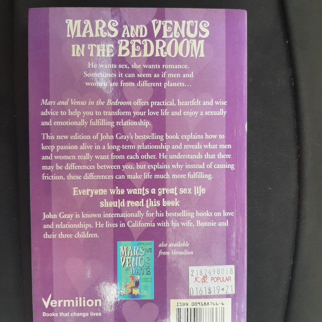 Mars And Venus In The Bedroom John Gray, Hobbies & Toys, Books & Magazines, Fiction & Non ...