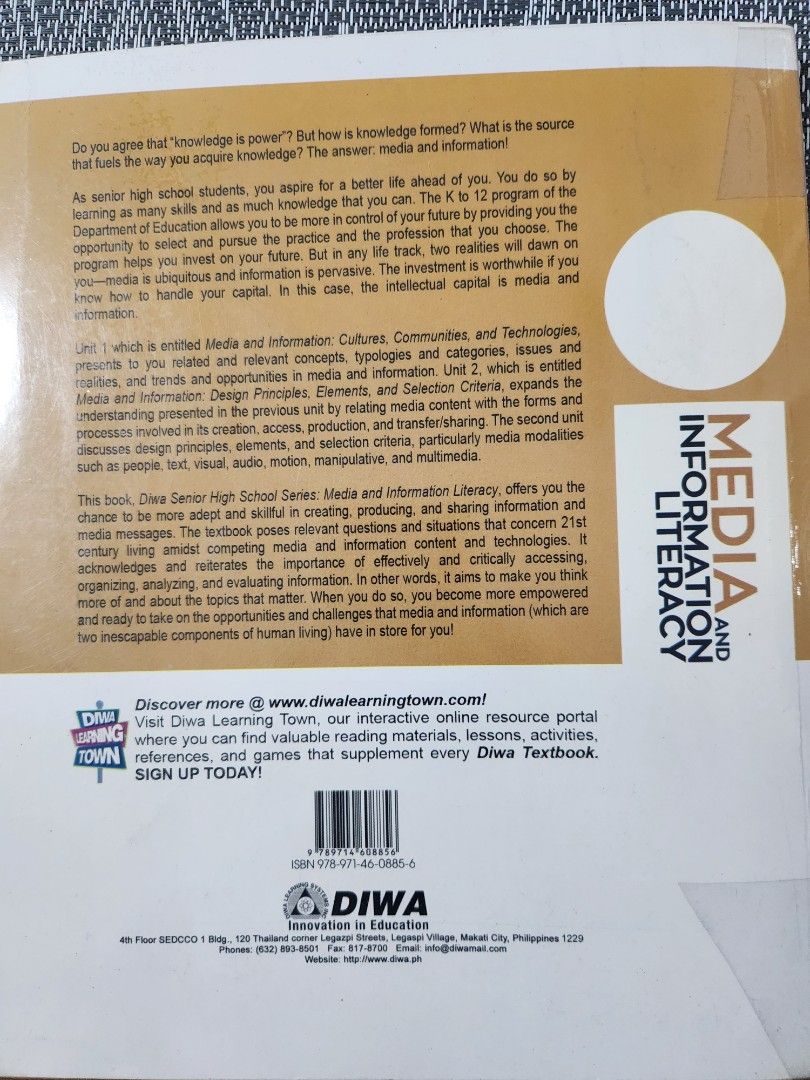 Media and Information Literacy (DIWA Senior High School Series) on ...