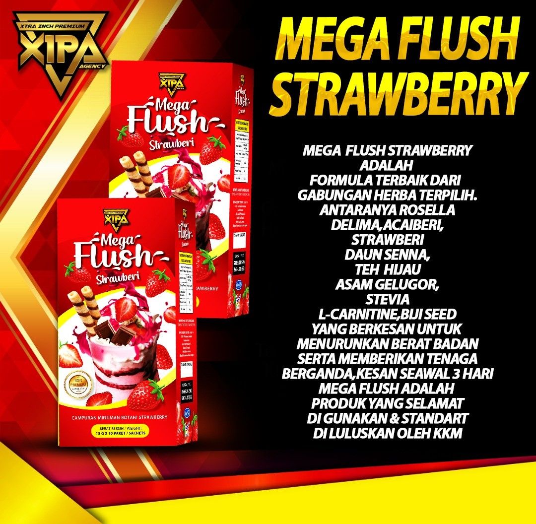 Megaflush Strawberi, Health & Nutrition, Health Supplements, Health ...