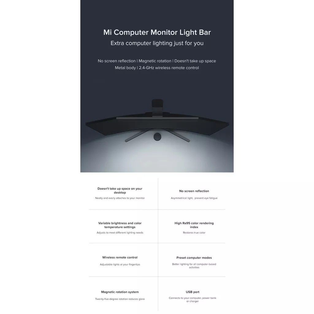 Xiaomi Mi Computer Monitor Light Bar Mijia display hanging light PC ...