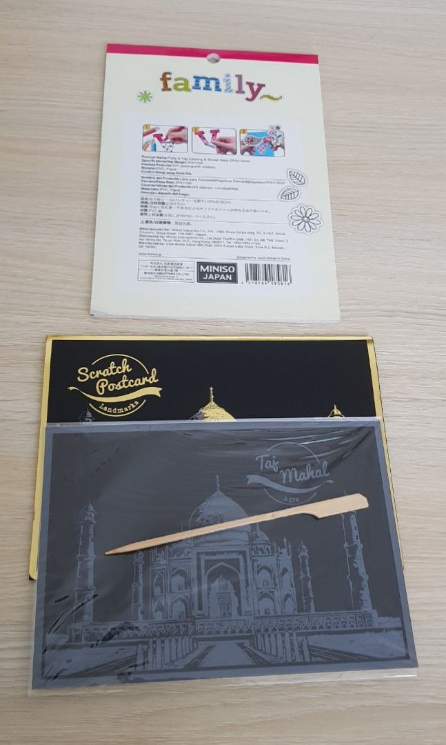 MINISO COLORING BOOK and SCRATCH POSTCARDS on Carousell