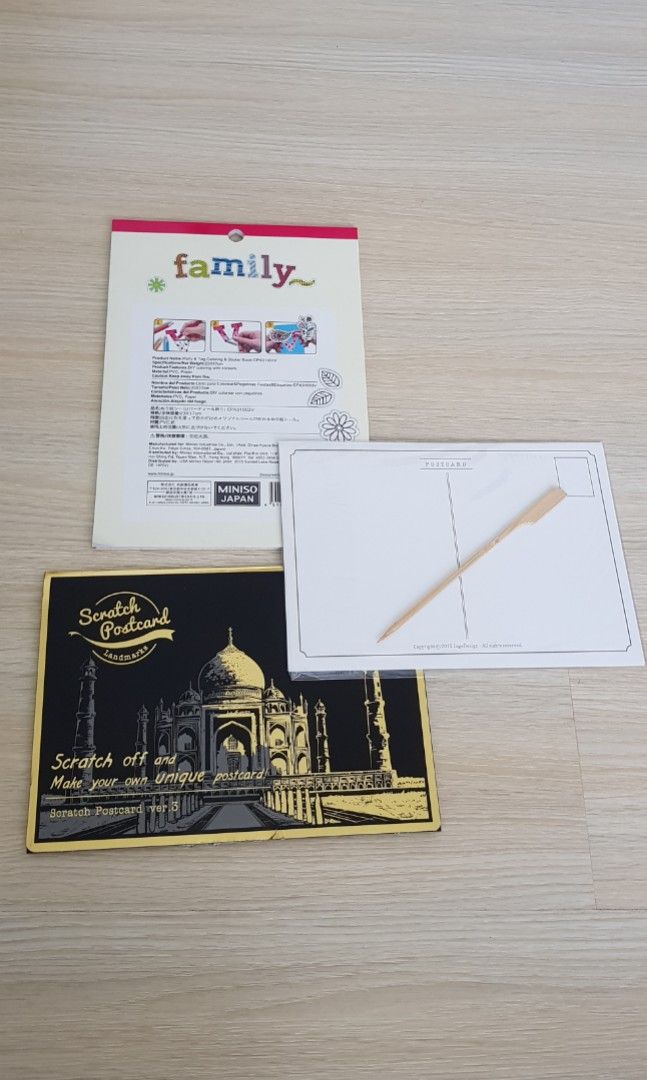 MINISO COLORING BOOK and SCRATCH POSTCARDS on Carousell