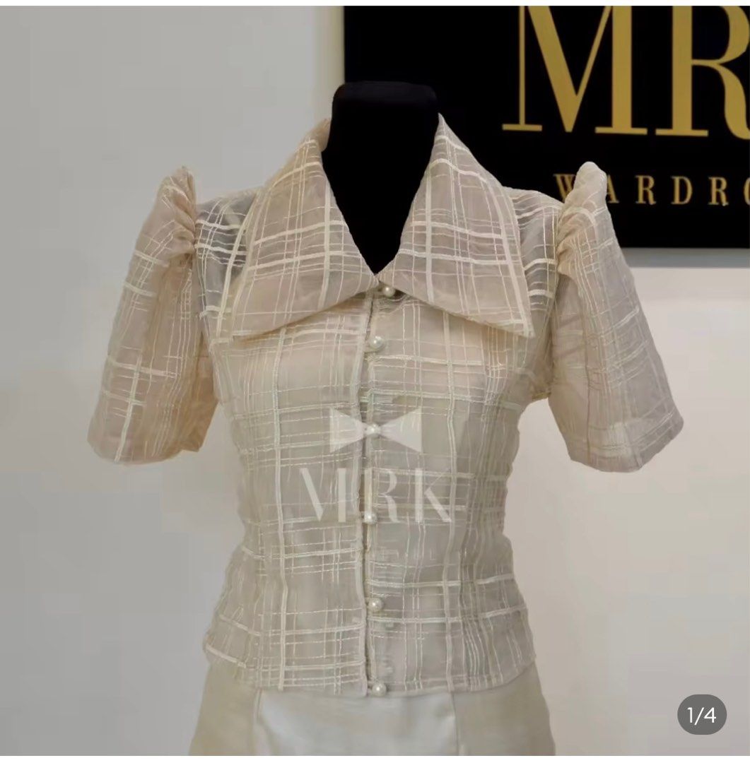 MODERN FILIPINIANA Bolero, Abaca Material Pearl Boleros for Graduation ...