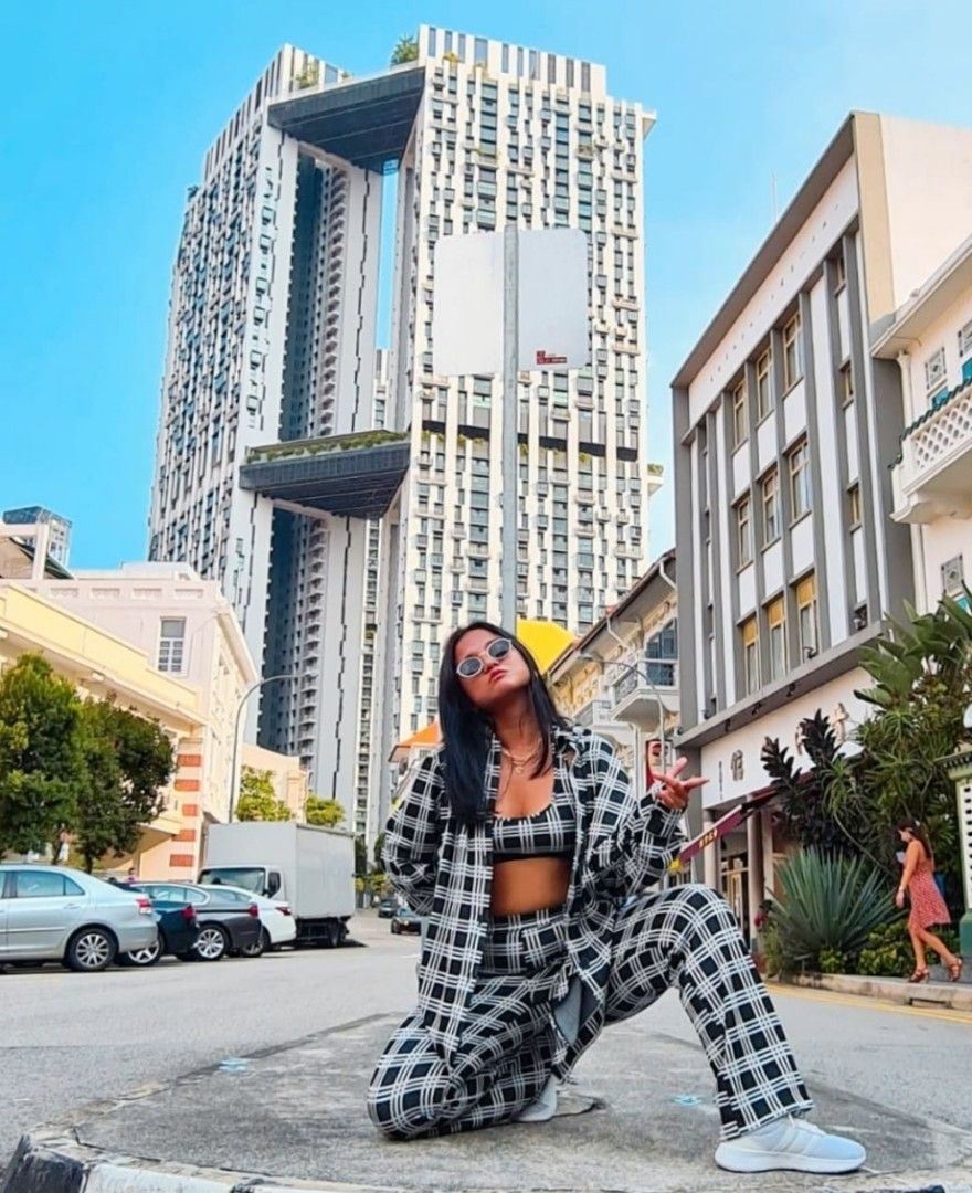 Mono Check - 3 Piece Jersey Set, Women's Fashion, Dresses & Sets, Sets ...