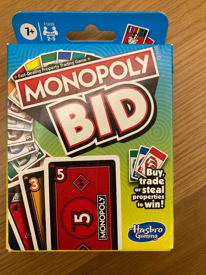 Monopoly Bid Card Game from Hasbro, Hobbies & Toys, Toys & Games on ...