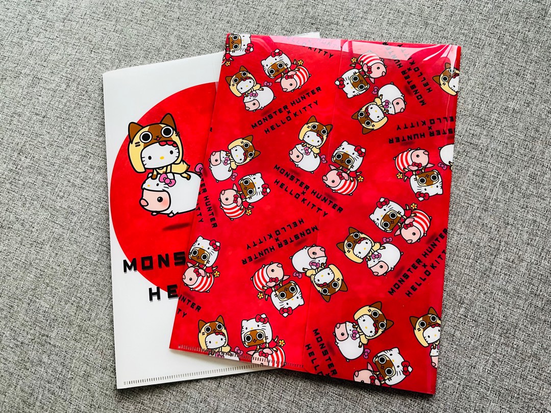 SANRIO MONSTER HUNTER HELLO KITTY A4 Document Files Folder, Hobbies ...