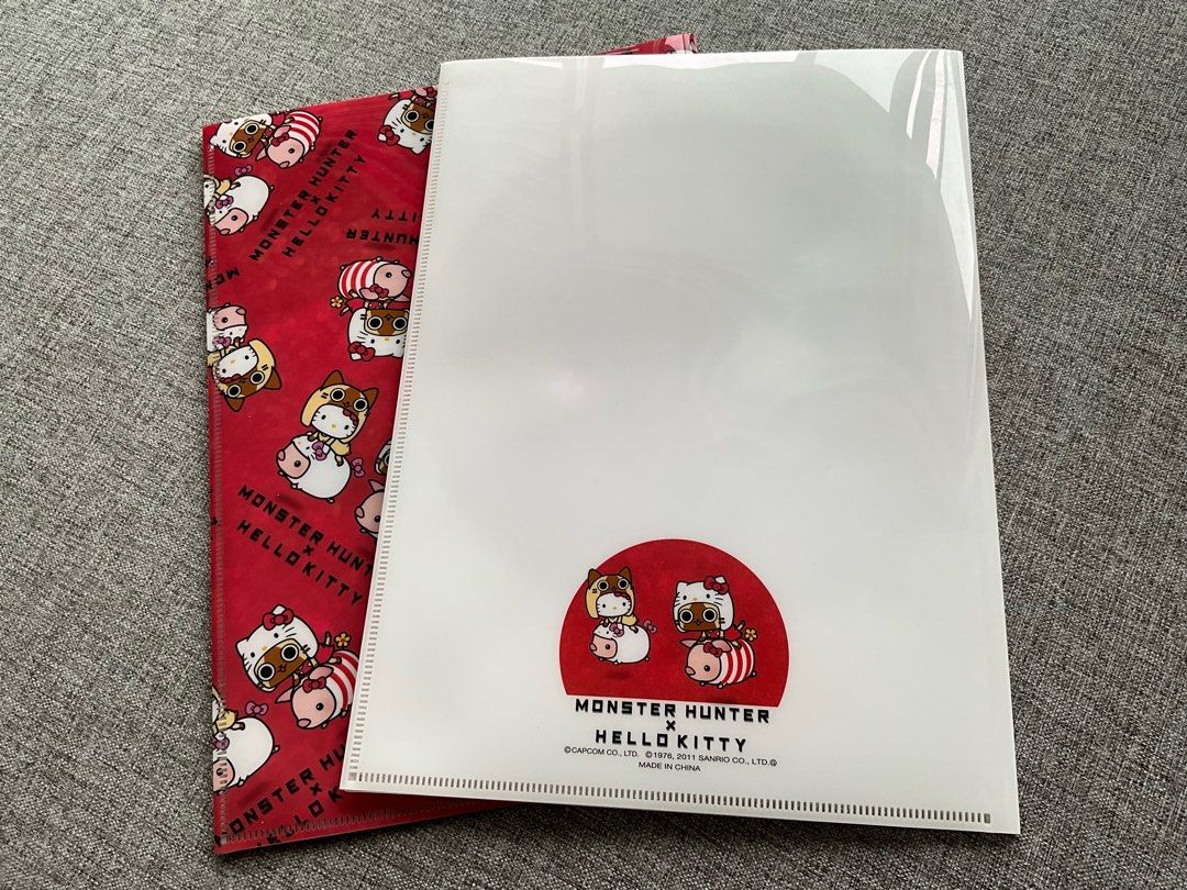 SANRIO MONSTER HUNTER HELLO KITTY A4 Document Files Folder, Hobbies ...