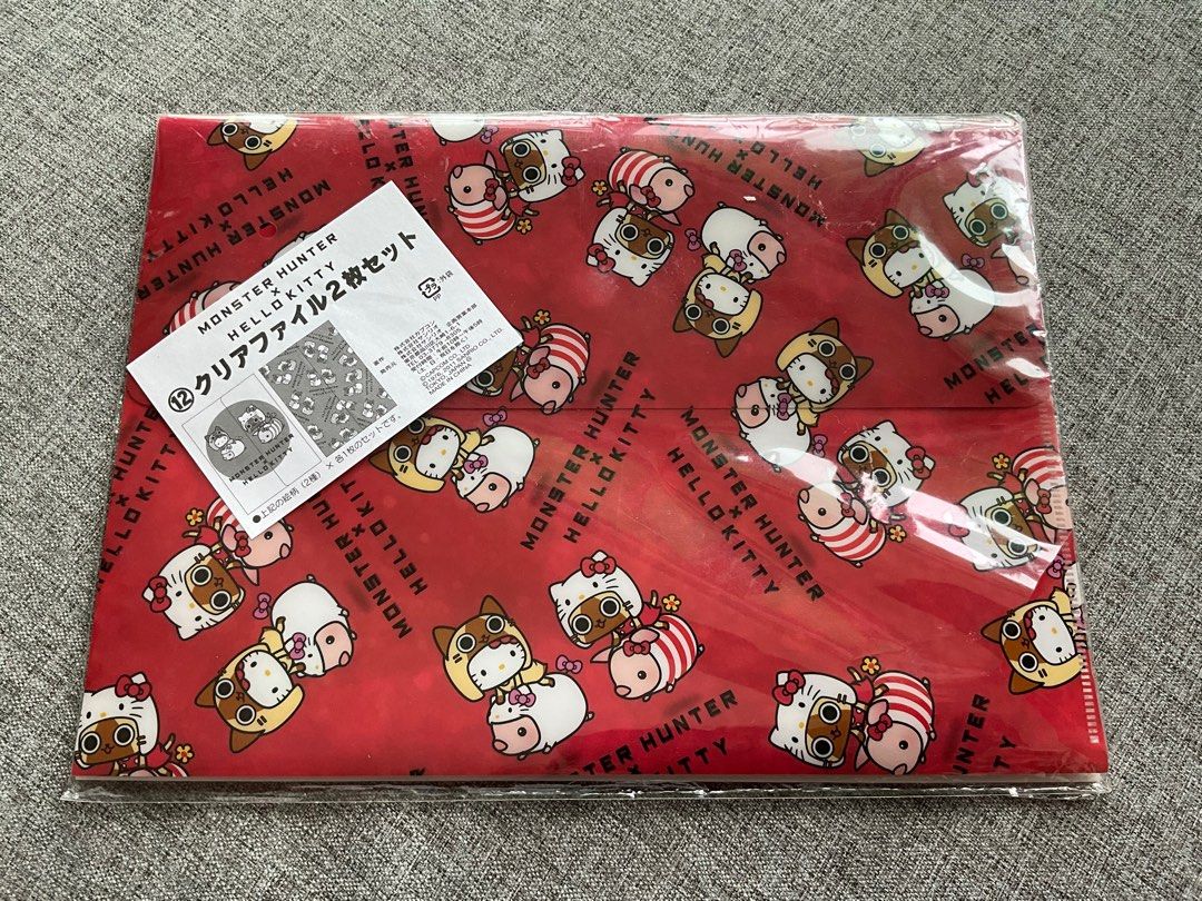 SANRIO MONSTER HUNTER HELLO KITTY A4 Document Files Folder, Hobbies ...