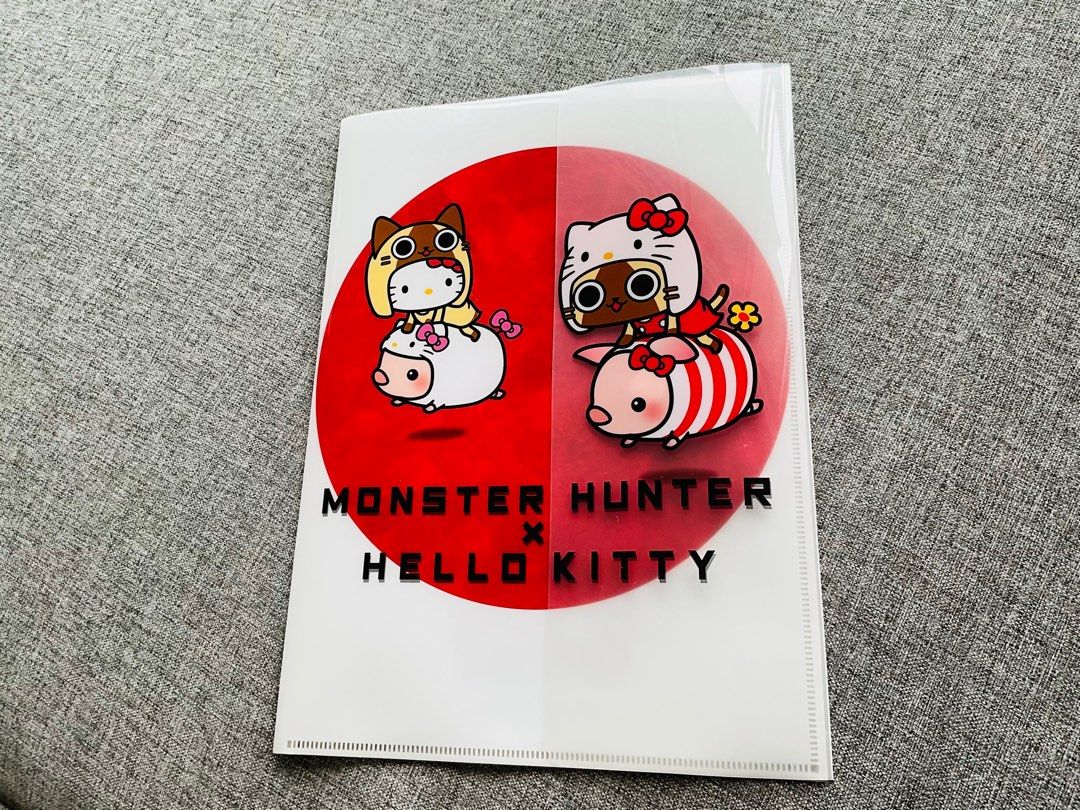 SANRIO MONSTER HUNTER HELLO KITTY A4 Document Files Folder, Hobbies ...