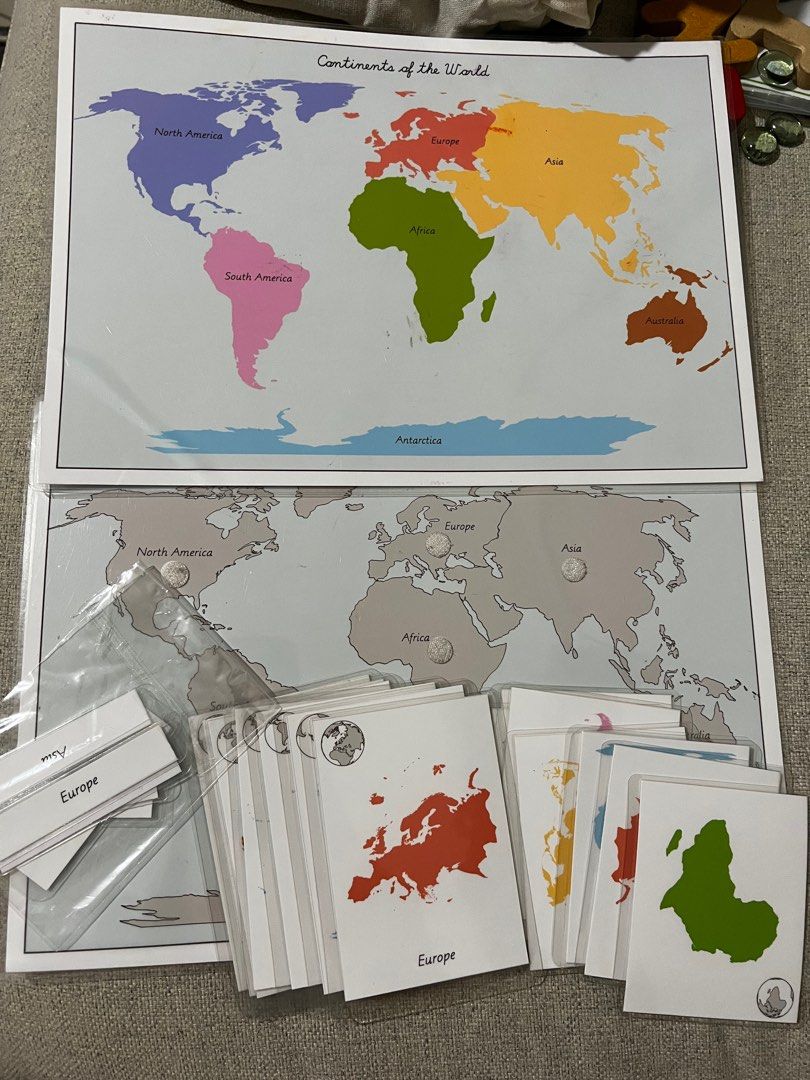 Montessori inspired geography map game, Hobbies & Toys, Toys & Games on ...