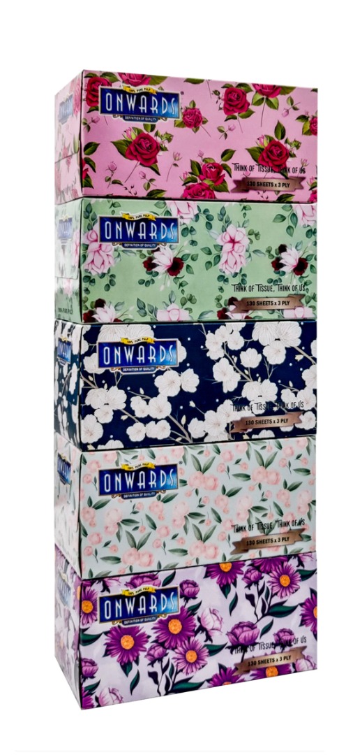 Onwards Facial Tissues 130 sheets x 20 Bundles x 5 boxes x 3 Ply x 100% ...