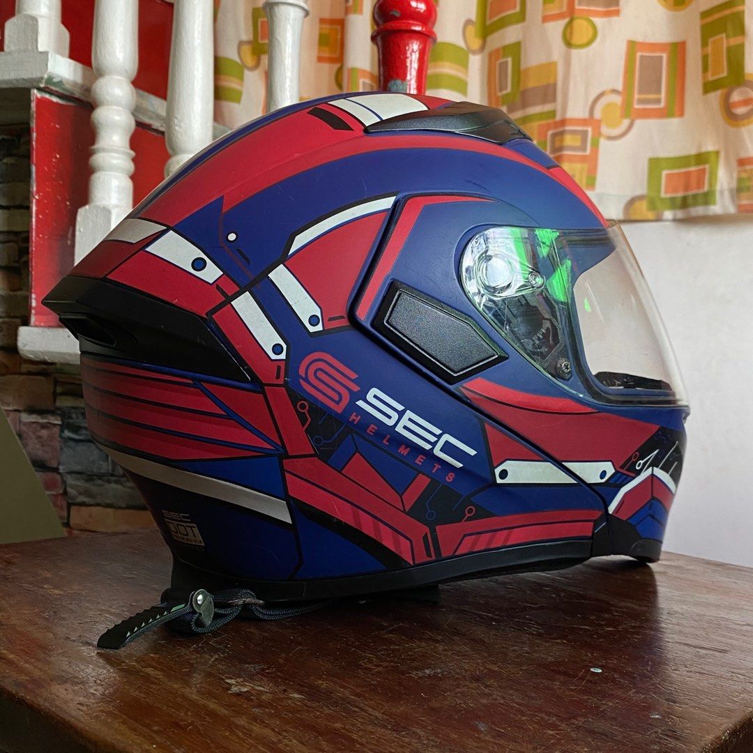 Original SEC Windstorm Kaleido II XL Modular Dual Visor Helmet (Blue ...