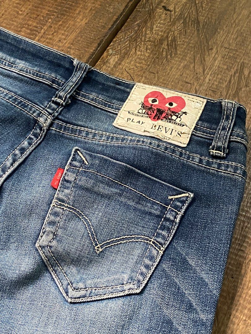 Play Cdg x Levis Pants, Women's Fashion, Bottoms, Jeans on Carousell