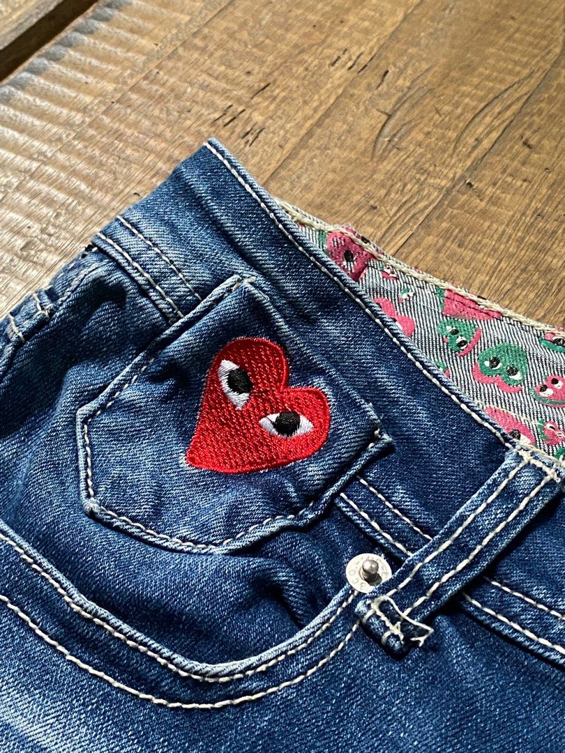 Play Cdg x Levis Pants, Women's Fashion, Bottoms, Jeans on Carousell