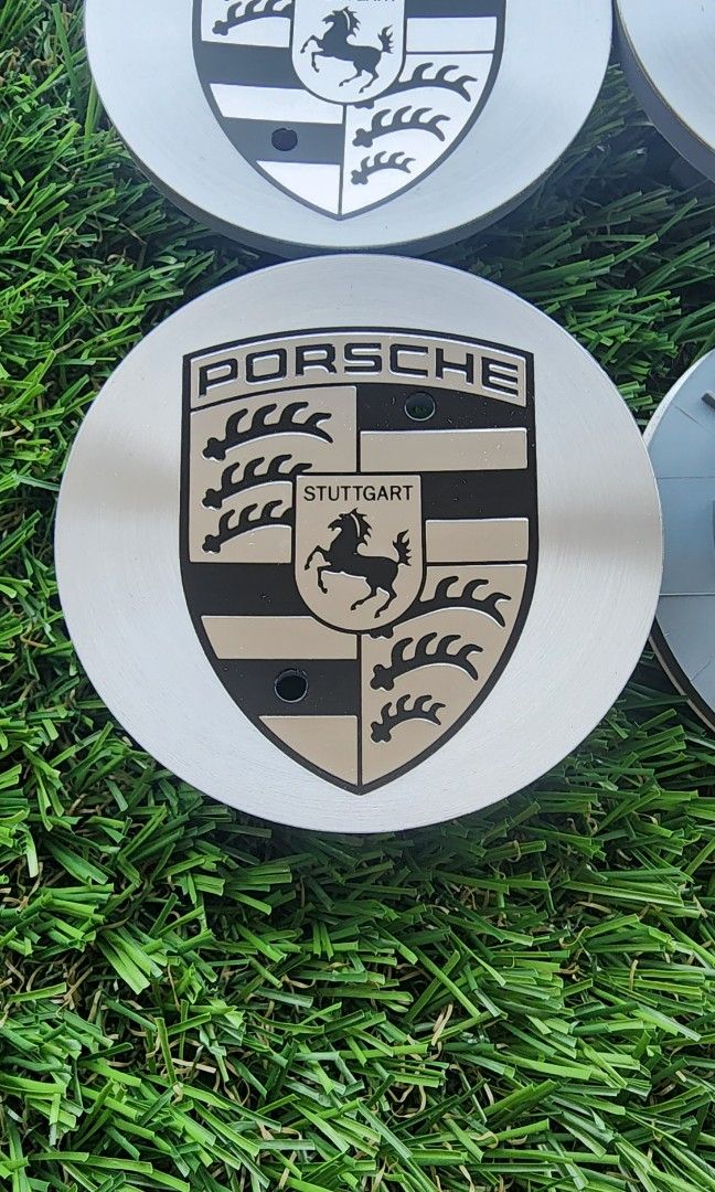 Porsche Hub Cap (4 pieces) - Concave, crest in black, RS Spyder ...