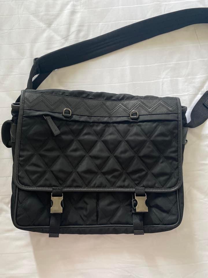 Prada gun metal bucket sling bag, Luxury, Bags & Wallets on Carousell