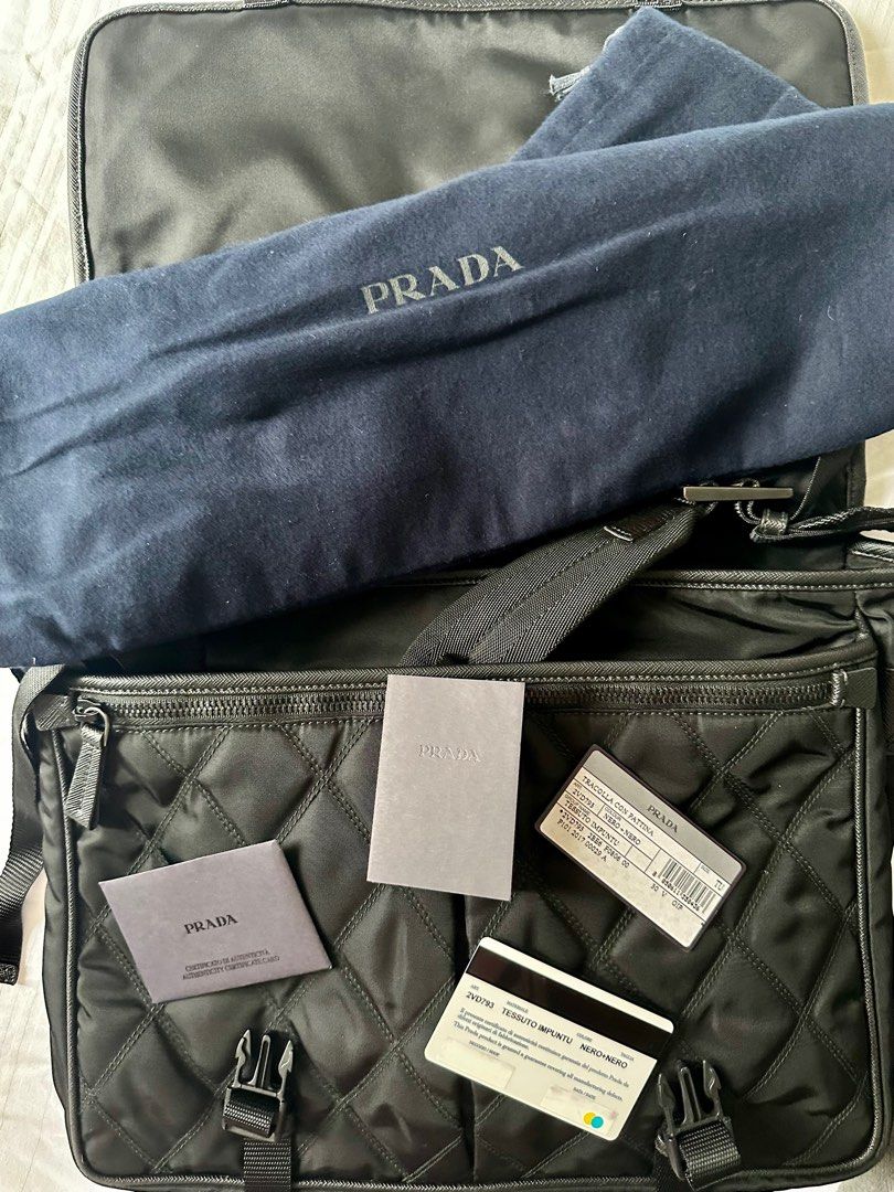 Prada gun metal bucket sling bag, Luxury, Bags & Wallets on Carousell