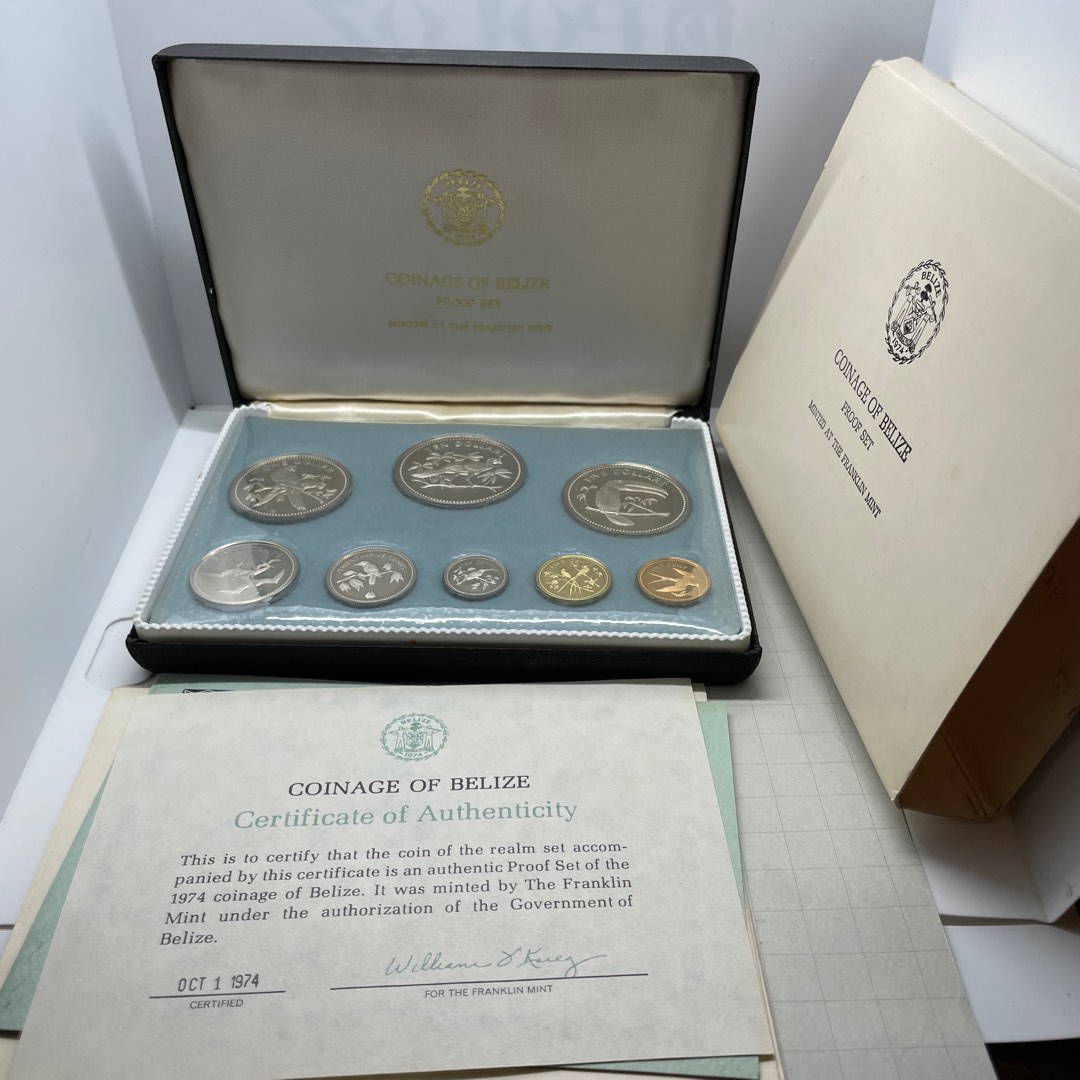 Proof Coin Set of Belize 1974 by Franklin Mint USA, Hobbies & Toys ...