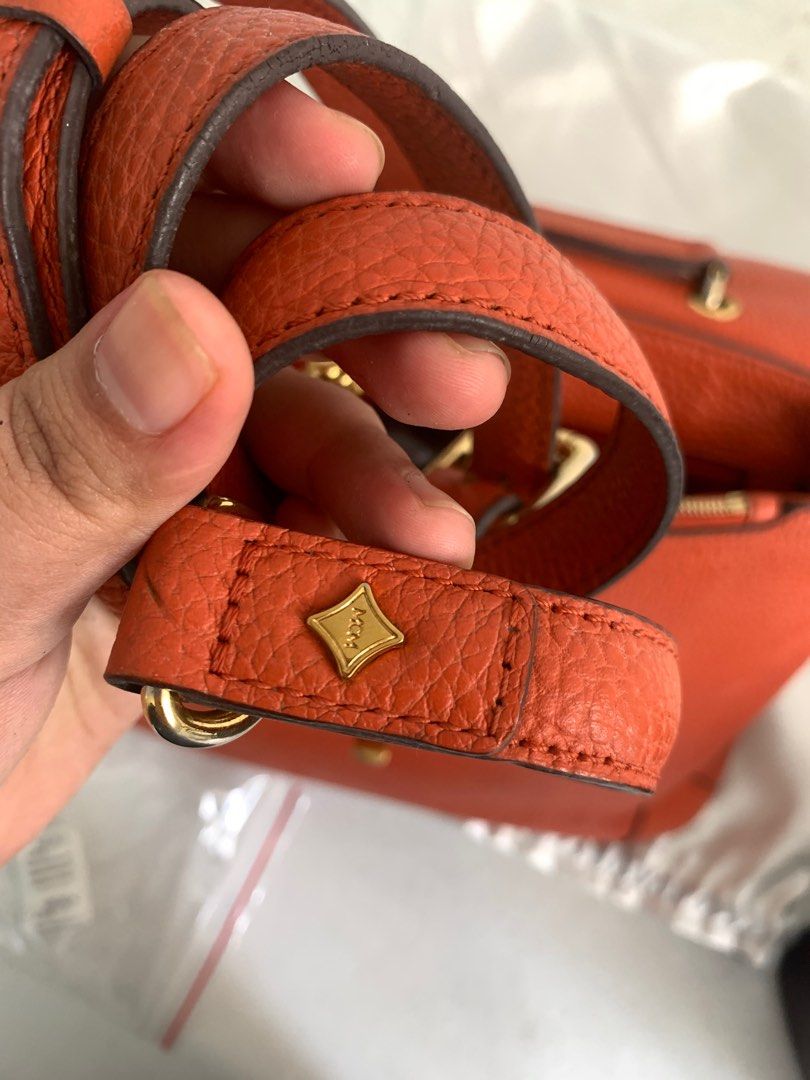 RARE& AUTHENTIC MCM ORANGE TOP HANDLE on Carousell