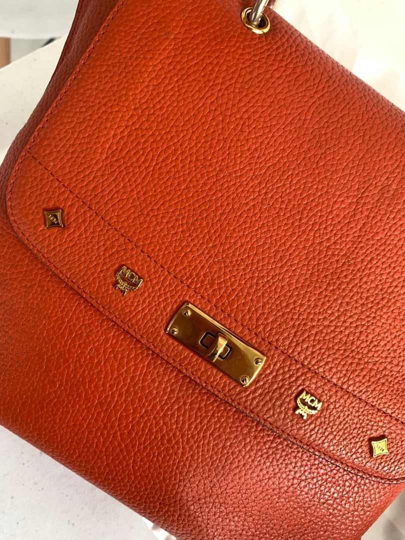 RARE& AUTHENTIC MCM ORANGE TOP HANDLE on Carousell