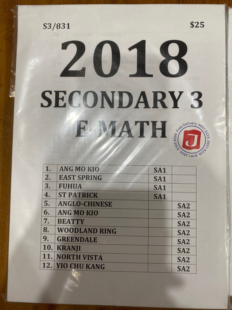 Sec 3 E math past year papers, Hobbies & Toys, Books & Magazines ...