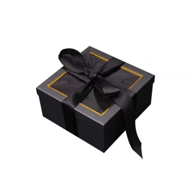 See-thru Square Gift Box with ribbon, Everything Else on Carousell