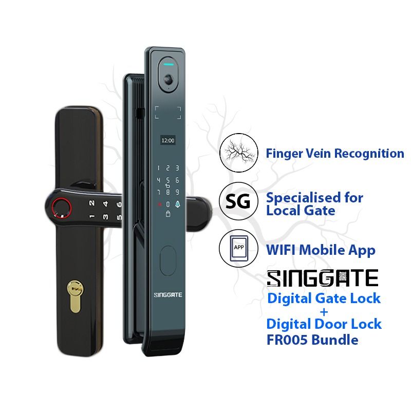 SINGGATE Finger Vein Recognition & Video Call Smart Viewer Digital Door ...