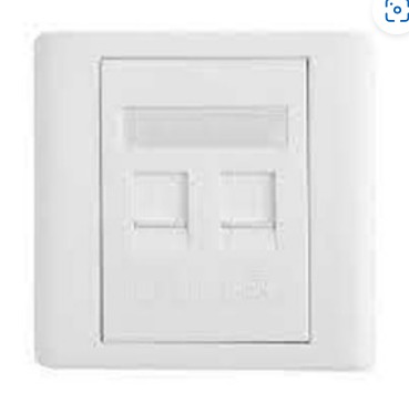 Square RJ45 faceplate face panel (2 port), Furniture & Home Living ...