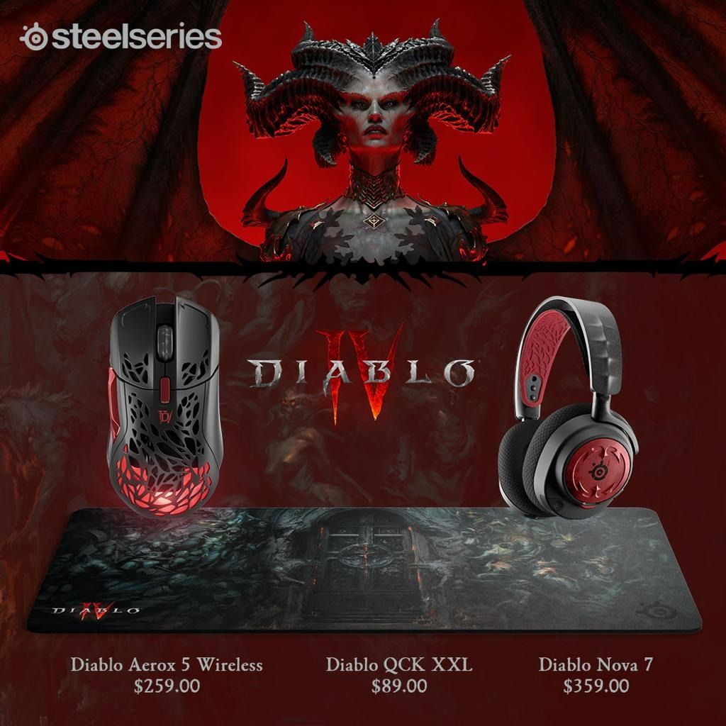 Steelseries Diablo IV Edition - Aerox 5 Wireless / Arctis Nova 7 / QCK ...