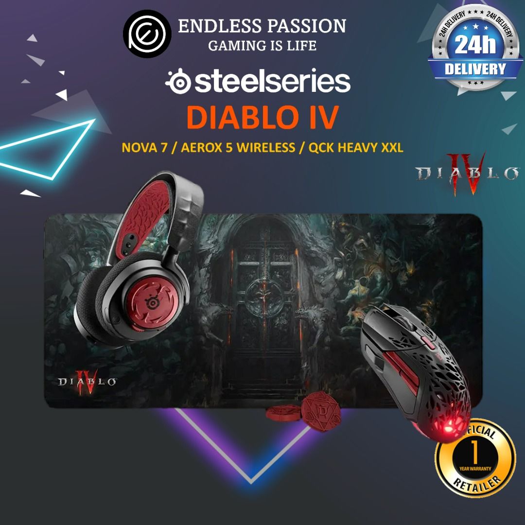 Steelseries Diablo IV Edition - Aerox 5 Wireless / Arctis Nova 7 / QCK ...