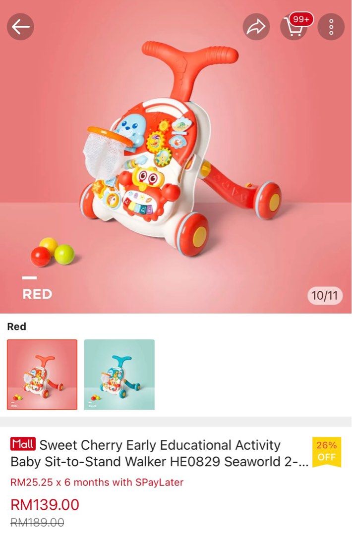 Sweet Cherry Baby Walker, Babies & Kids, Infant Playtime on Carousell