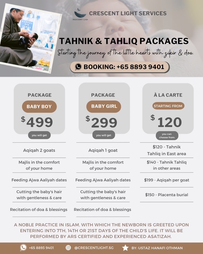 Tahnik & Tahliq (Aqiqah can be included), Announcements on Carousell