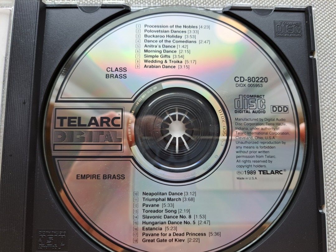 Telarc CD: Class Brass - Empire Brass, Hobbies & Toys, Music & Media, CDs & DVDs on Carousell
