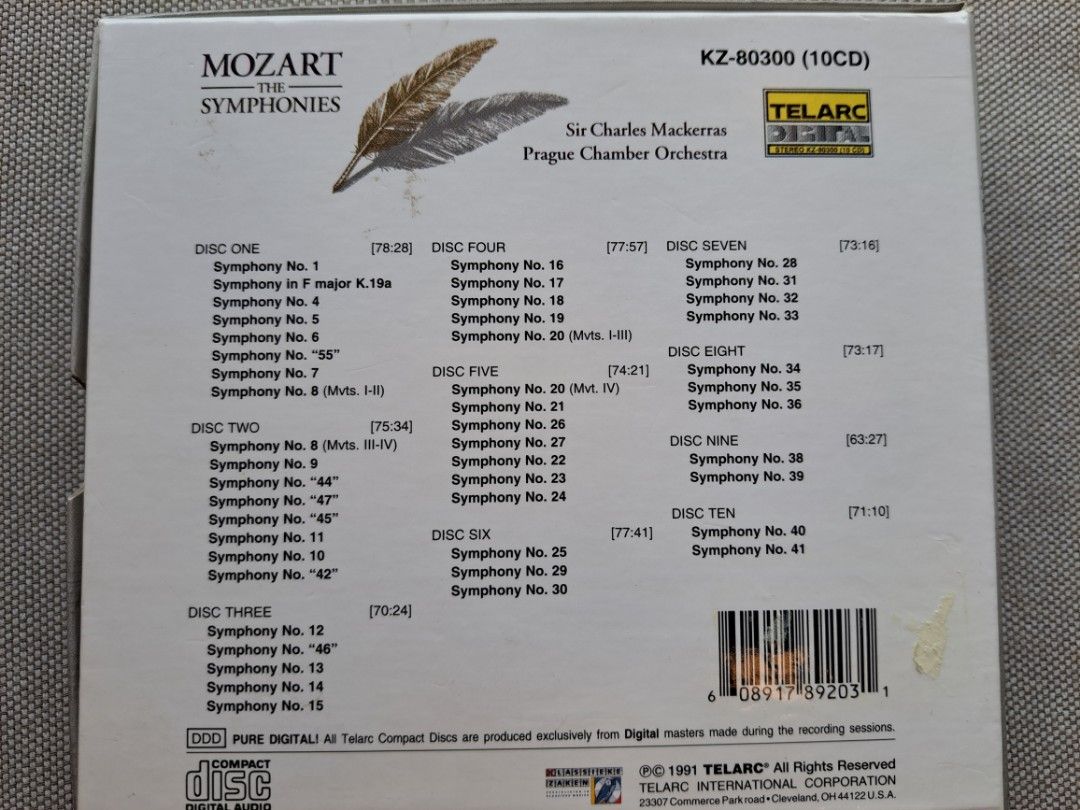 TELARC CD: Mozart, The Symphonies - Sir Charles Mackerras, Prague ...