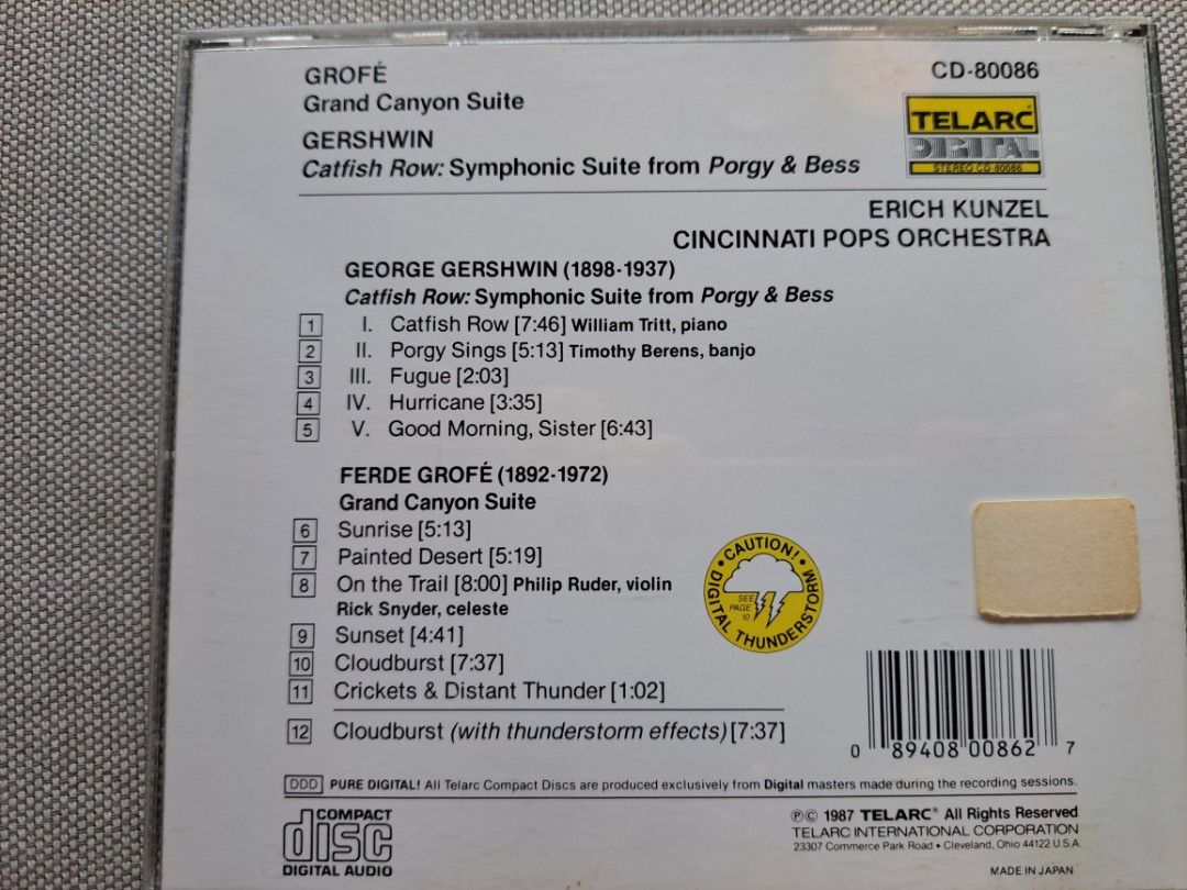 Telarc Digital CD: Grofe - Grand Canyon Suite; Gershwin - Porgy & Bess ...