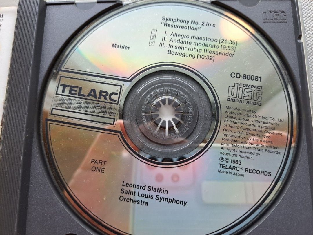 Telarc Digital CD: Title: Mahler - Symphony No. 2 in c, "Resurrection ...