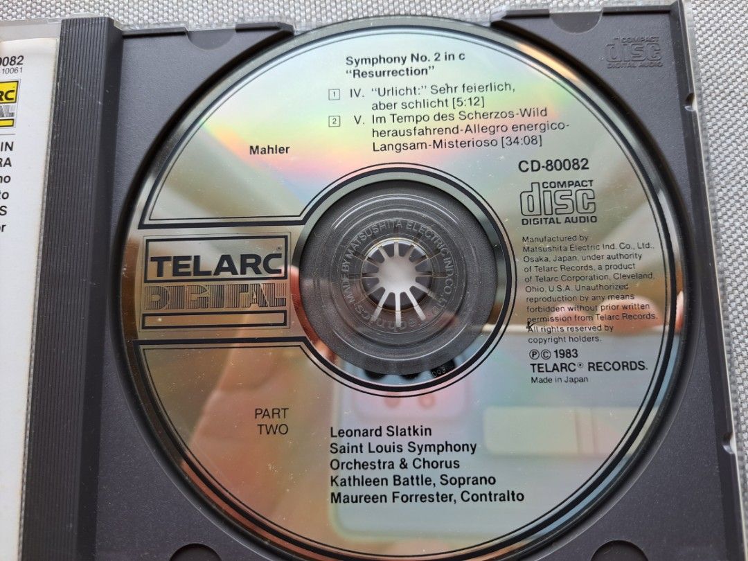 Telarc Digital CD: Title: Mahler - Symphony No. 2 in c, "Resurrection" Part 1 & 2 set of 2 CDs ...