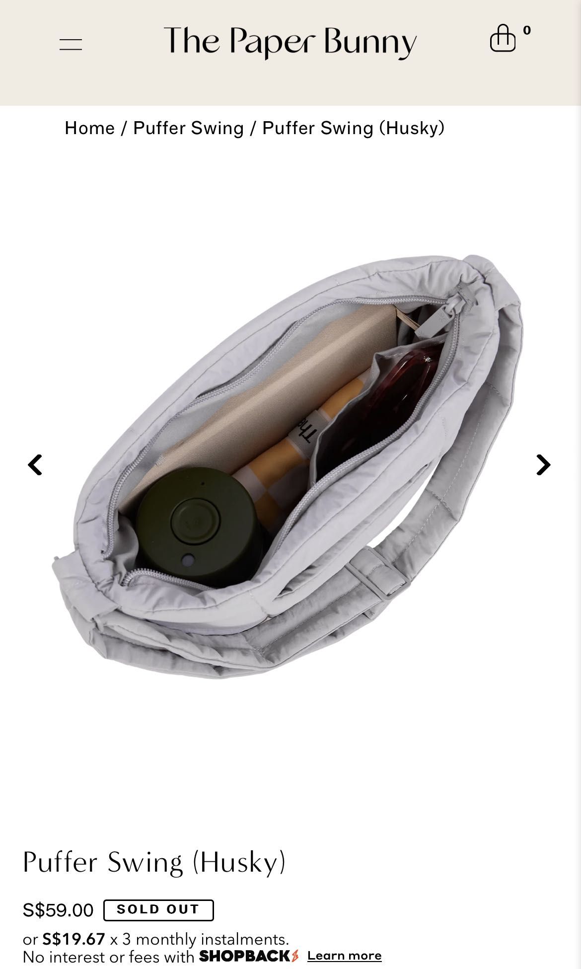 the paper bunny puffer swing, Women's Fashion, Bags & Wallets, Shoulder ...