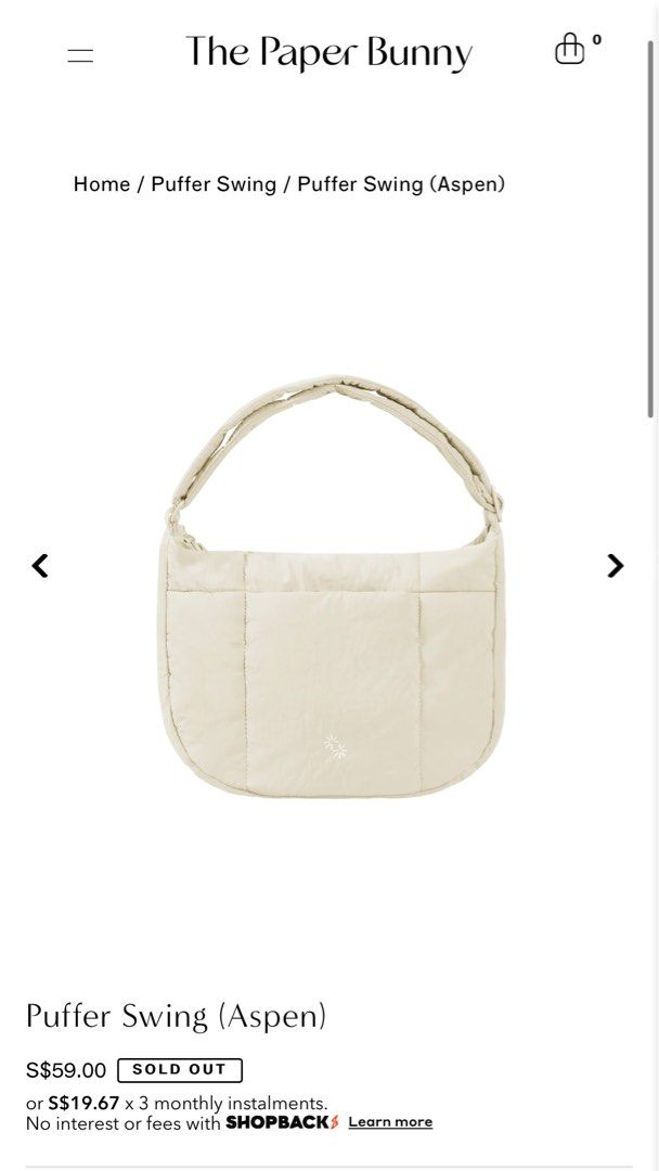 The Paper Bunny Puffer Swing (Aspen), Women's Fashion, Bags & Wallets ...