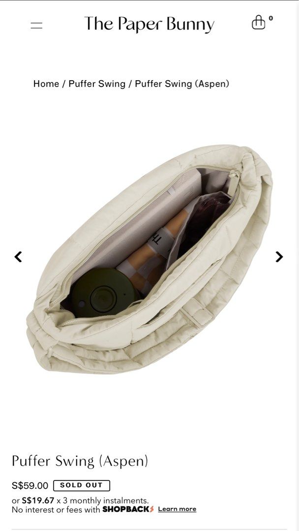 The Paper Bunny Puffer Swing (Aspen), Women's Fashion, Bags & Wallets ...
