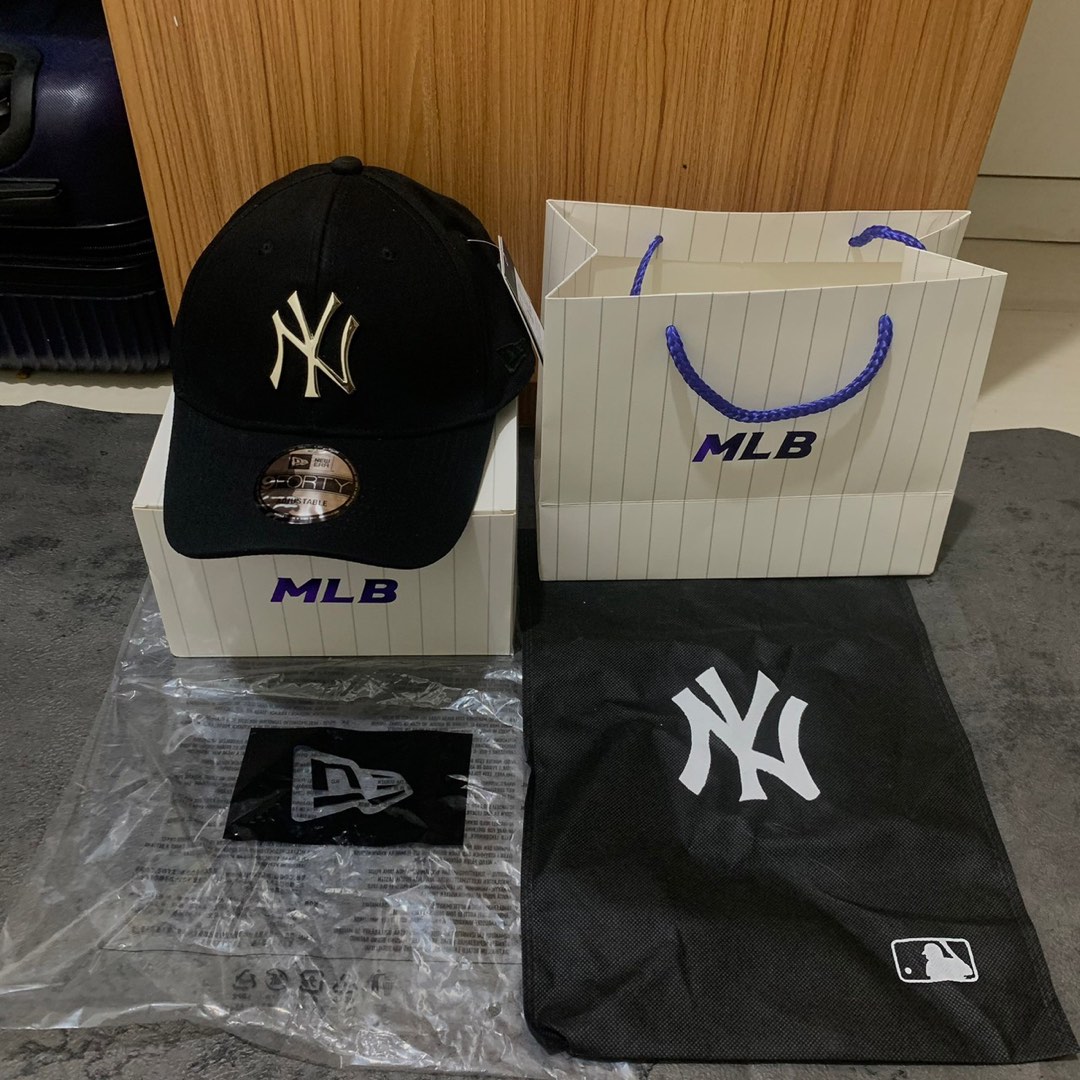 Topi Baseball MLB Caps New era Hat logo NY metal besi hitam silver ...