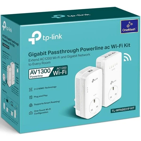 TP-Link TL-WPA8631P KIT AV1300 Gigabit Passthrough Powerline ac Wi-Fi ...