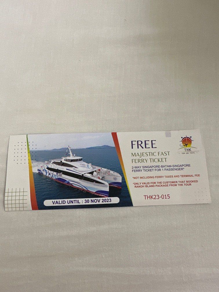 two way batam majestic fast ferry ticket, Tickets & Vouchers, Flights ...